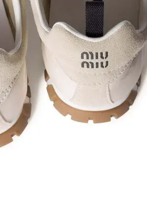 Miu Miu Tyre Sneakers In Technical Fabric And Suede