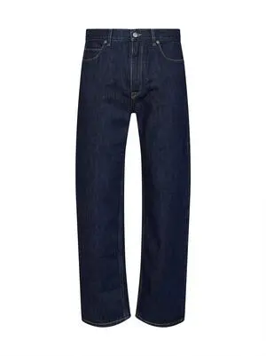 Fendi Dark Blue Cotton Denim Straight Jeans - Multicolor