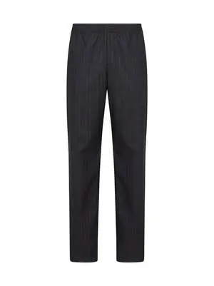 Burberry Iron Grey Pinstriped Wool Track Trousers - Multicolor