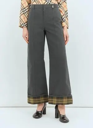 Burberry Check Cuffs Pants - Gray