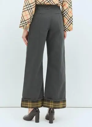 Burberry Check Cuffs Pants - Gray