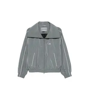 Balenciaga Oversized High Neck Zip Up Jacket - Gray