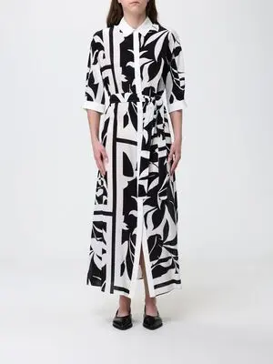 Max Mara Floral Print Silk Shirt Dress - Black