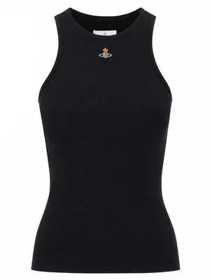 VIVIENNE WESTWOOD Top Con Logo - Black
