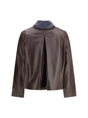 Marni Leather Jacket With A Shearling Collar