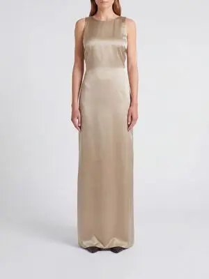 Max Mara Off-the-shoulder Silk Satin Long Evening Gown - Pink