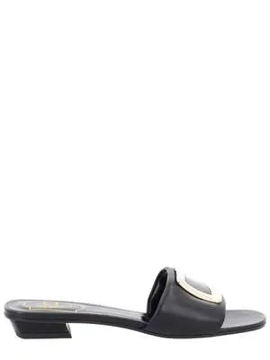 ROGER VIVIER Leather Sandalo Mule Belle - Black