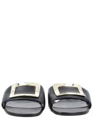 ROGER VIVIER Leather Sandalo Mule Belle - Black