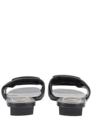 ROGER VIVIER Leather Sandalo Mule Belle - Black