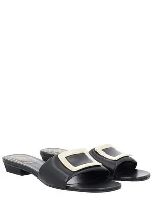 ROGER VIVIER Leather Sandalo Mule Belle - Black