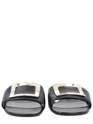 ROGER VIVIER Leather Sandalo Mule Belle - Black
