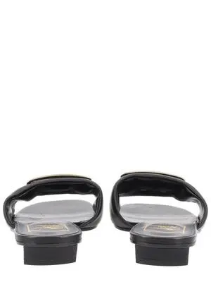 ROGER VIVIER Leather Sandalo Mule Belle - Black