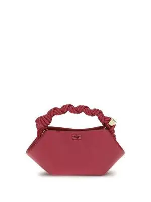 GANNI Bou Handbag In Grained Leather - Red