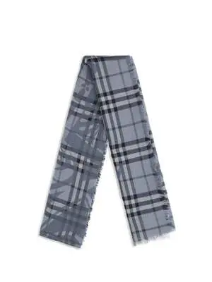Burberry Knight Check Wool And Silk Scarf