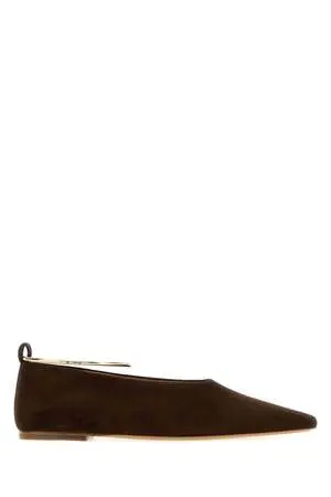 JIL SANDER Suede Ring Ballerinas - Brown