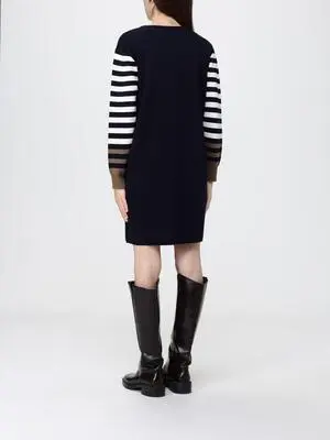 Max Mara Virgin Wool Striped Sleeve Dress