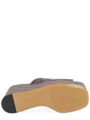 Gucci Fabric Wedge Sandal Gg