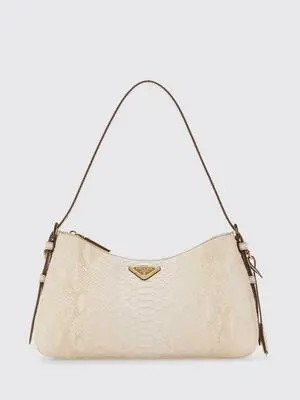 Prada Aimee Medium Python Leather Bag - Cream