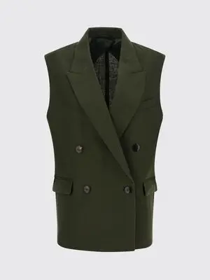 Max Mara Double Breasted Linen Vest - Green