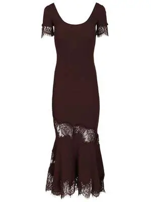 SELF-PORTRAIT Ribbed Midi Dress