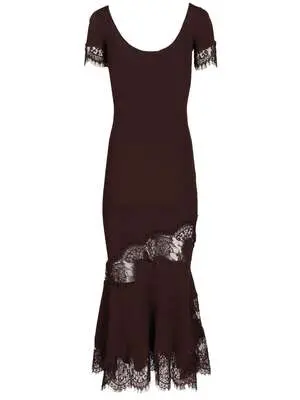 SELF-PORTRAIT Ribbed Midi Dress
