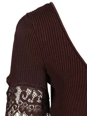 SELF-PORTRAIT Ribbed Midi Dress