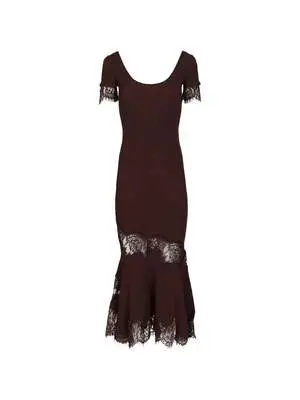 SELF-PORTRAIT Ribbed Midi Dress
