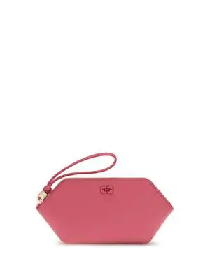 GANNI Grained Leather Bou Pouch - Pink