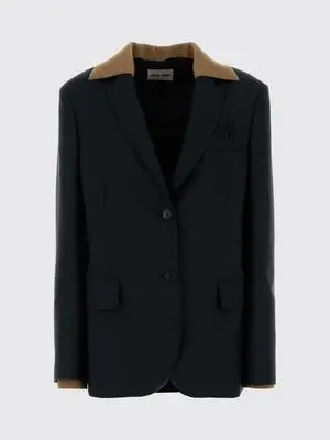 Miu Miu Single-breasted Virgin Wool And Mohair Blazer - Blue