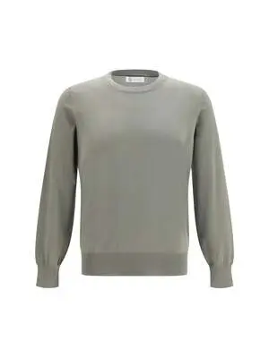 Brunello Cucinelli Sweater In Cotton - Green
