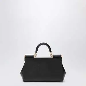 Dolce & Gabbana Grained Leather Small Sicily Handbag - Black