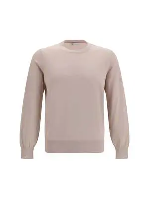 Brunello Cucinelli Sweater In Cotton - Cream