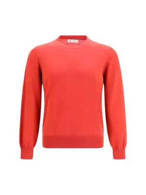 Brunello Cucinelli Sweater In Cotton - Red