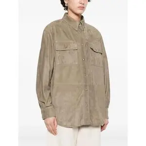 Brunello Cucinelli Calf Suede Shirt - Cream