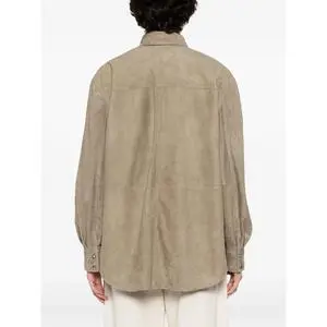 Brunello Cucinelli Calf Suede Shirt - Cream