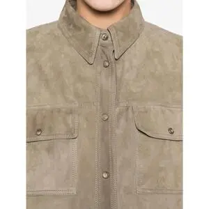 Brunello Cucinelli Calf Suede Shirt - Cream