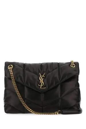 Saint Laurent Nappa Leather Medium Loulou Shoulder Bag - Black