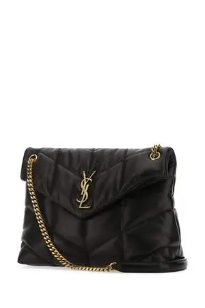 Saint Laurent Nappa Leather Loulou Shoulder Bag - Black