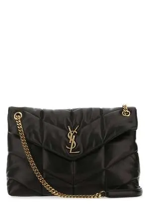 Saint Laurent Nappa Leather Loulou Shoulder Bag - Black
