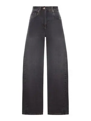 Brunello Cucinelli Wide Leg Denim Jeans - Multicolor