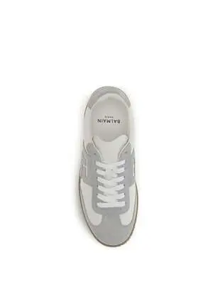 Balmain Swan Sneakers In Suede And Smooth Leather