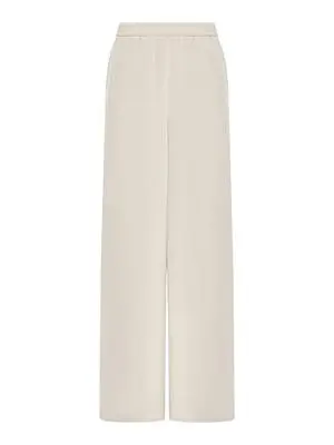 Max Mara Soft Trousers In Heavy Silk - Cream