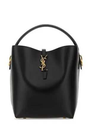 Saint Laurent Leather Le 37 Bucket Bag - Black