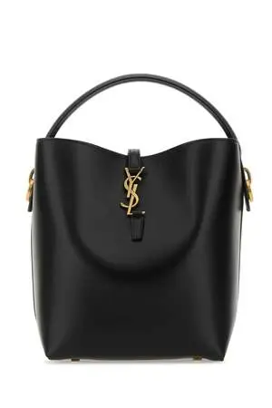 Saint Laurent Leather Le 37 Bucket Bag - Black