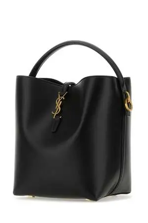 Saint Laurent Leather Le 37 Bucket Bag - Black