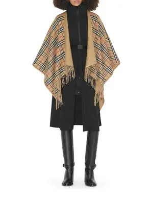 Burberry Reversible Check Wool Cape