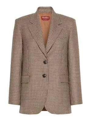 Max Mara Single-breasted Yarn-dyed Wool Blazer - Multicolor