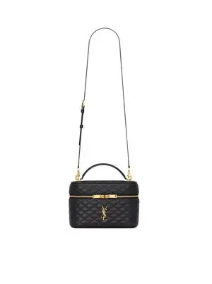 Saint Laurent Gaby Large Lambskin Vanity Bag - Black