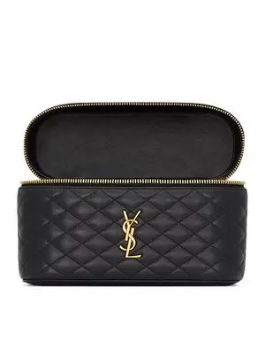 Saint Laurent Gaby Large Lambskin Vanity Bag - Black