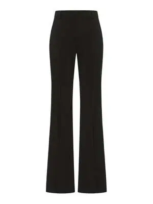 Sportmax Flared Trousers In Pure Natural Stretch Wool - Black